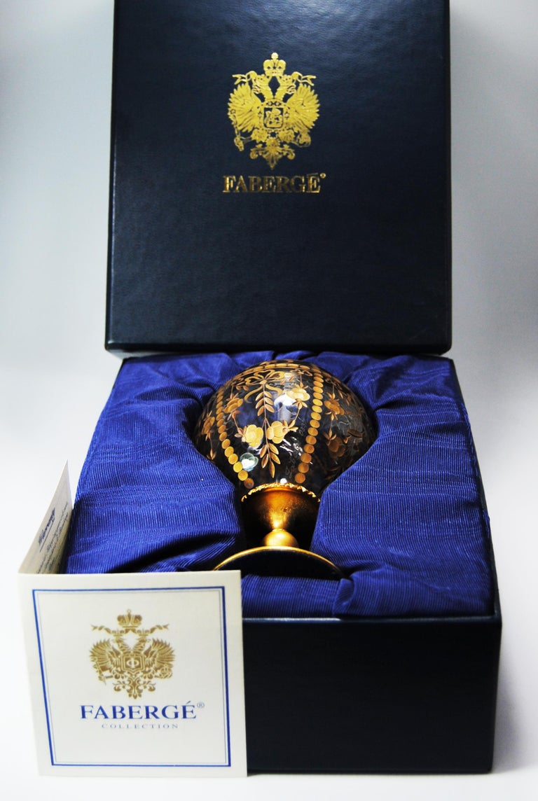 Star of the North Faberge Crystal Egg with Sterling Silver Gold-Plated ...