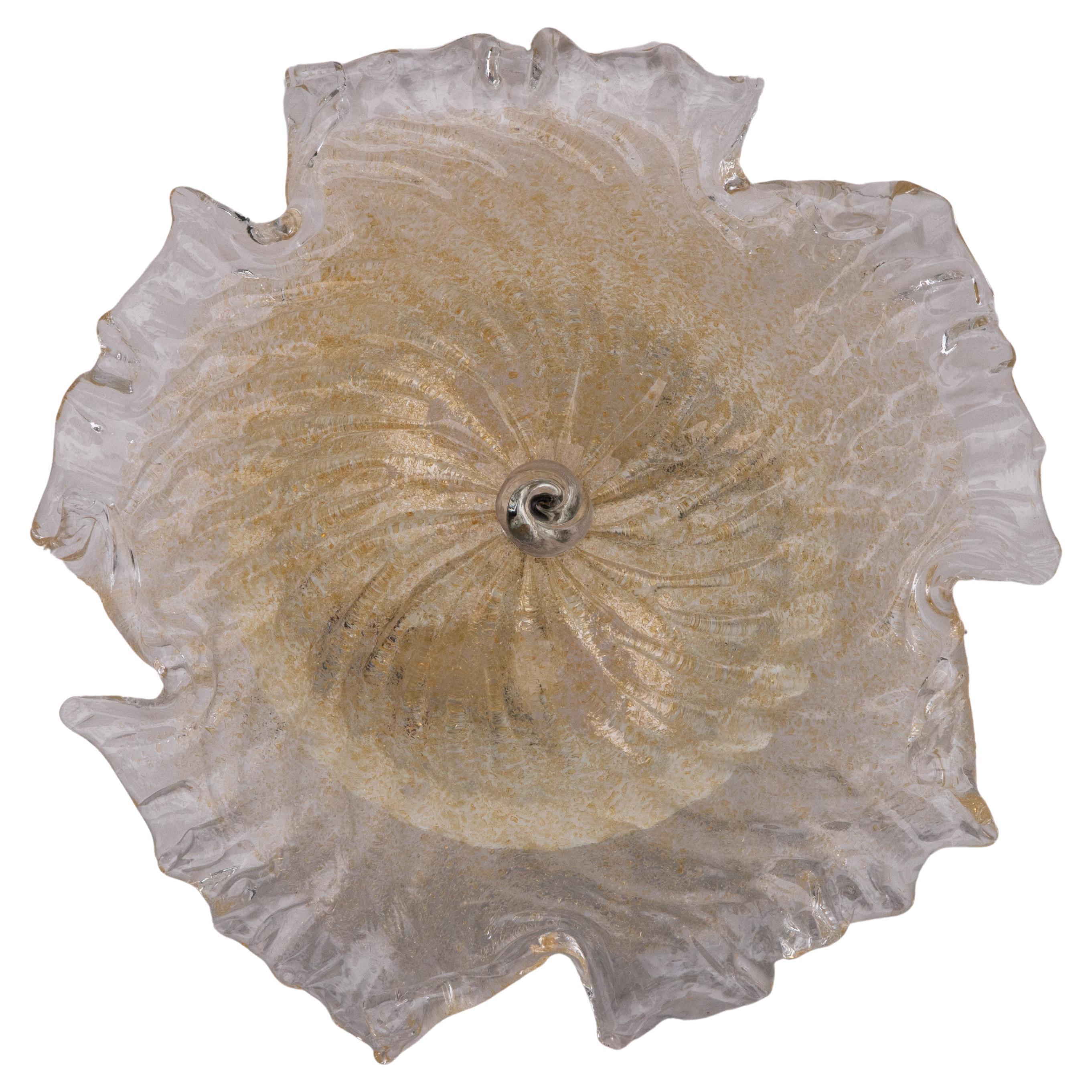 Murano Gold and Trasparent Ceiling Light with iron structure, 1970 For ...