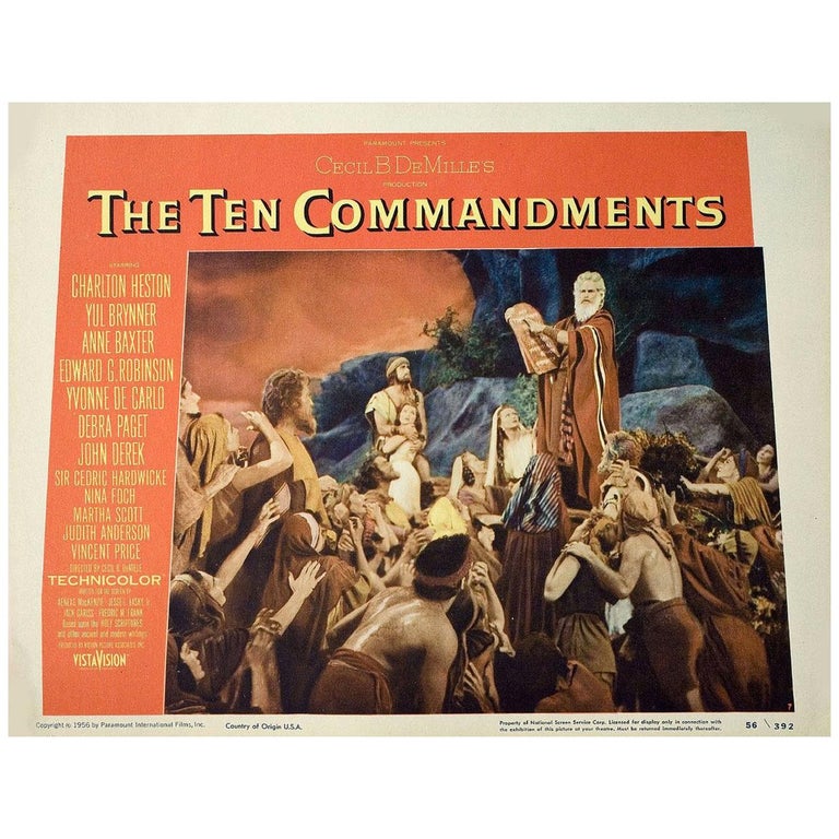 "The Ten Commandments" 1956 U.S. Scene Card For Sale at 1stDibs | the ...