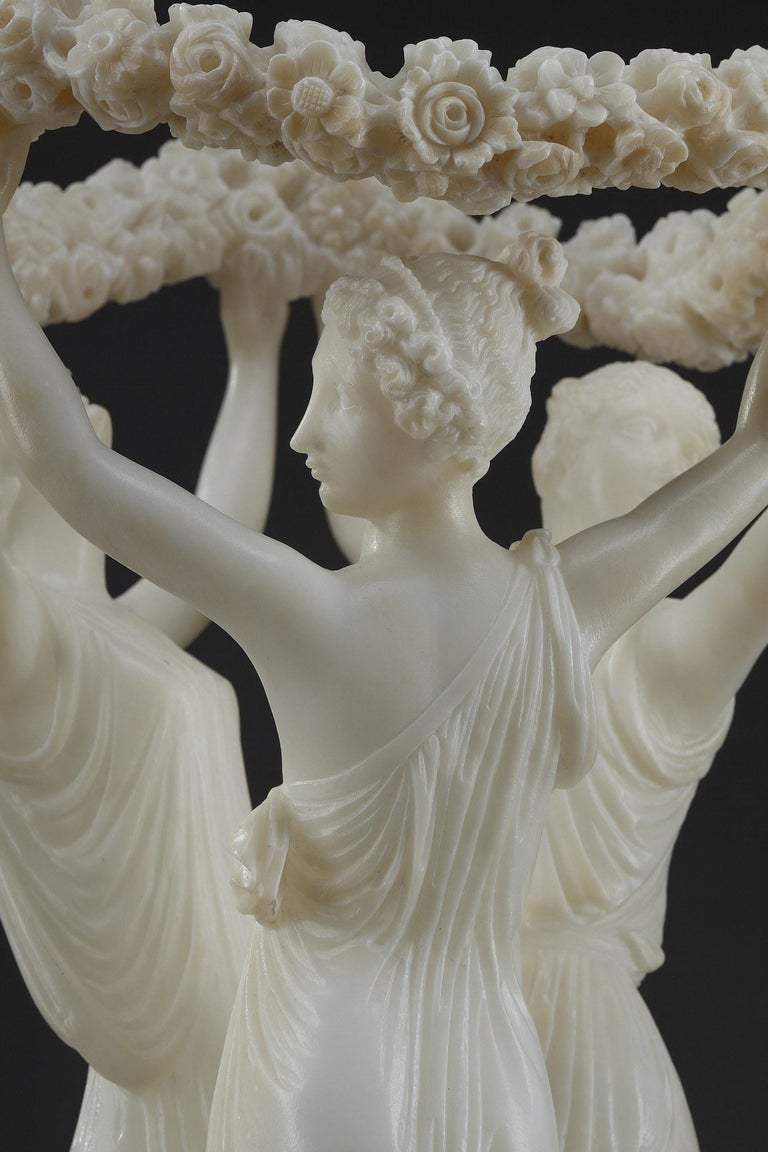 "The three Graces" Alabaster Sculpture, Tuscan Work For Sale at 1stDibs