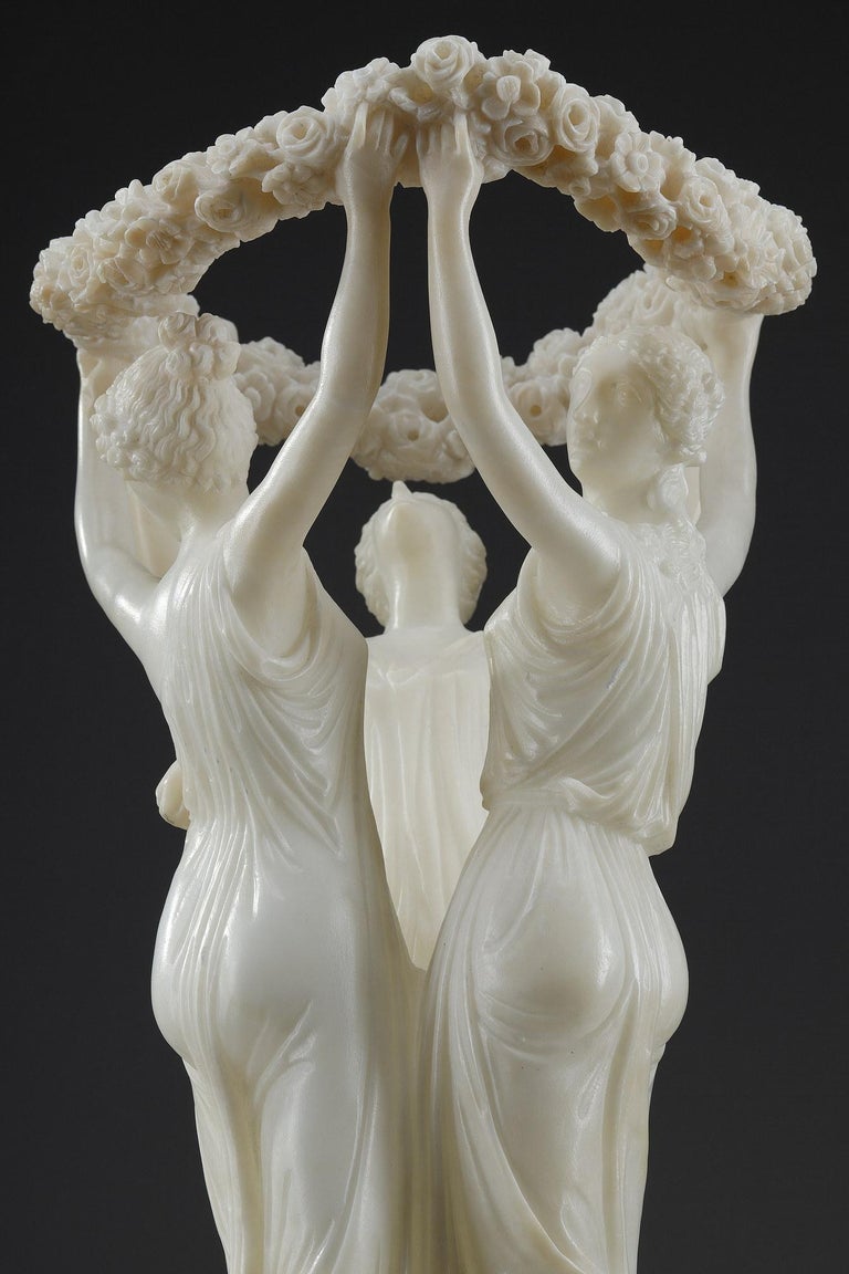 "The three Graces" Alabaster Sculpture, Tuscan Work For Sale at 1stDibs