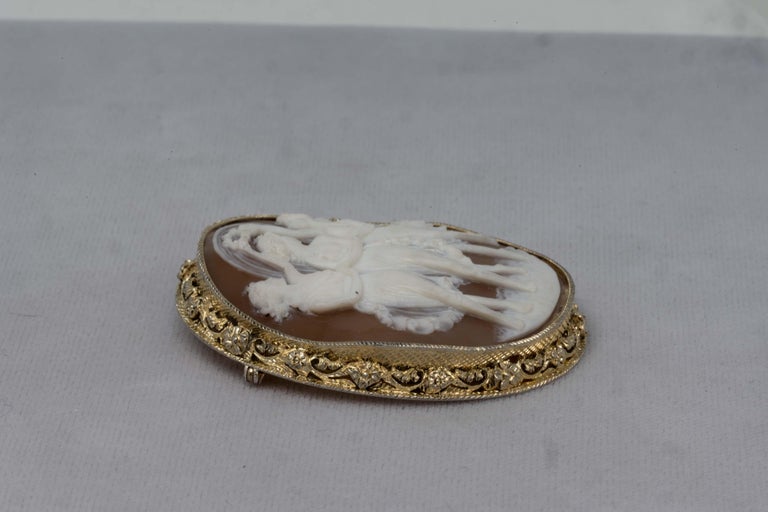 The Three Graces Carved Cameo in Gilt Silver For Sale at 1stDibs