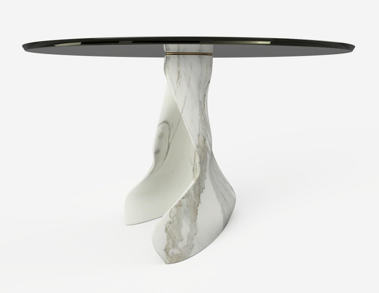 "The Diamond Touch II" Center Table ft.Sculptured Calacatta Marble and ...