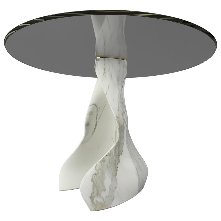 "The Diamond Touch II" Center Table ft.Sculptured Calacatta Marble and ...