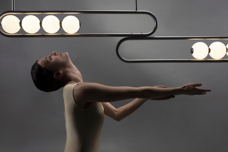 The Twin Light with Integrated LED and Brass For Sale at 1stDibs