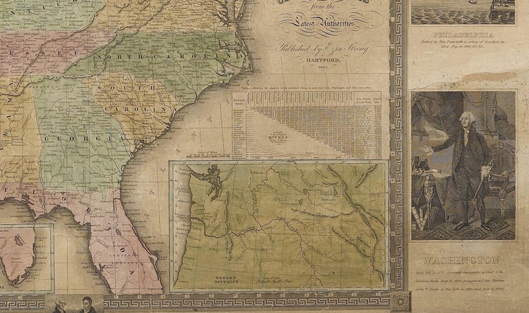 "The United States from the Latest Authorities" Antique Wall Map, 1835 ...