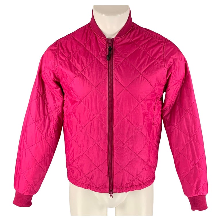 THE VERY WARM Size XS Pink Quilted Nylon Zip Up Jacket For Sale at 1stDibs