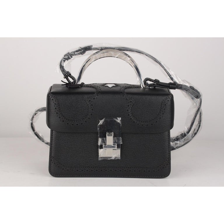 The Volon Black Leather Data Alice Small Crossbody Shoulder Box Bag ...
