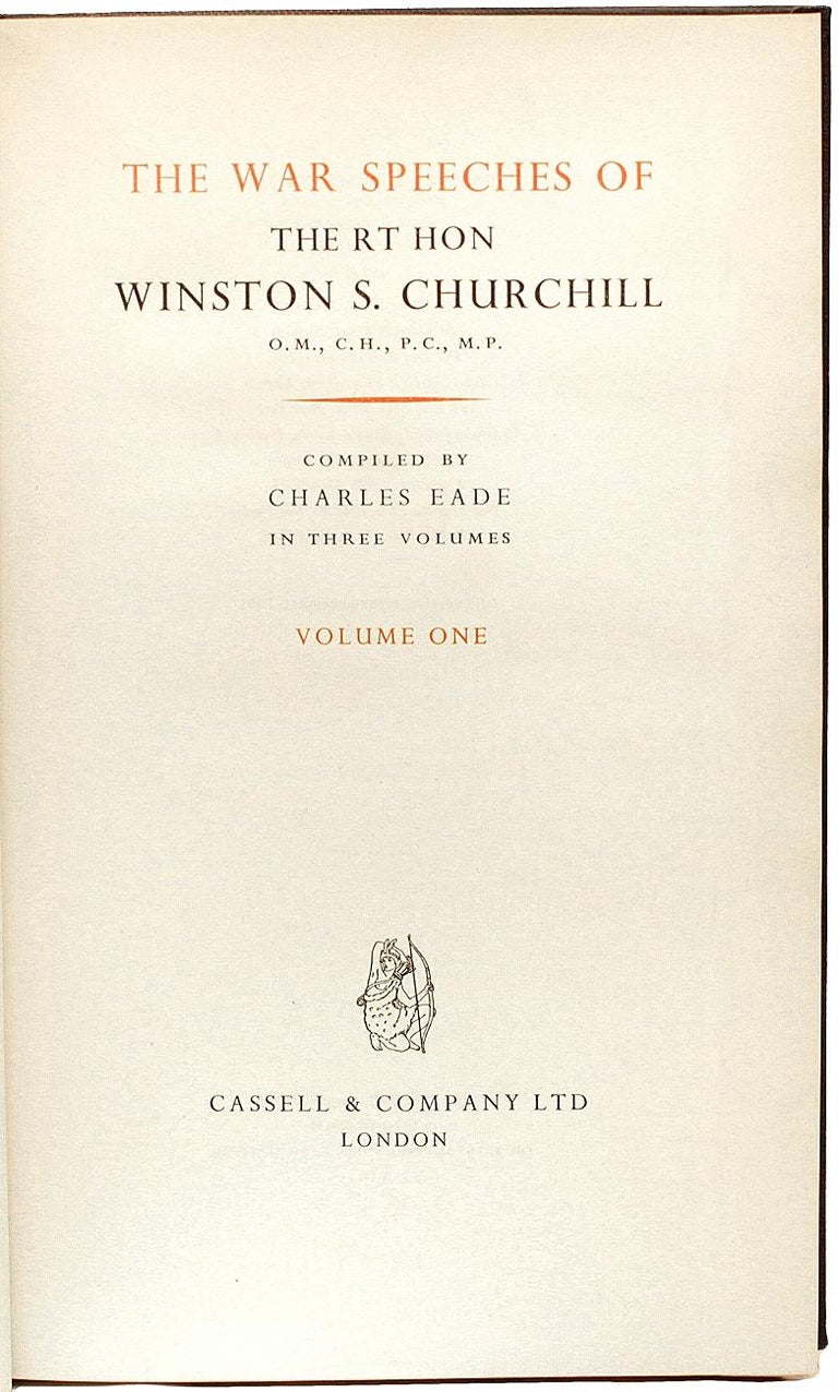 War Speeches of the Hon. Winston S. Churchill - All First Editions, 3 Vols For Sale at 1stDibs