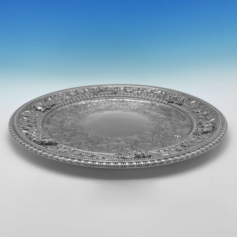 Warwick Charger, Victorian Sterling Silver, Barnards, London, 1877 For ...