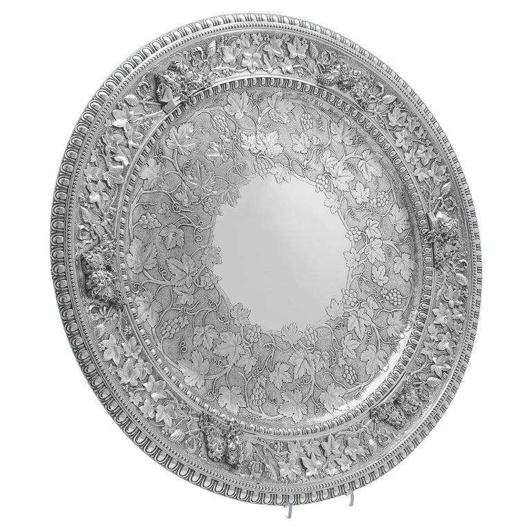 Warwick Charger, Victorian Sterling Silver, Barnards, London, 1877 For ...