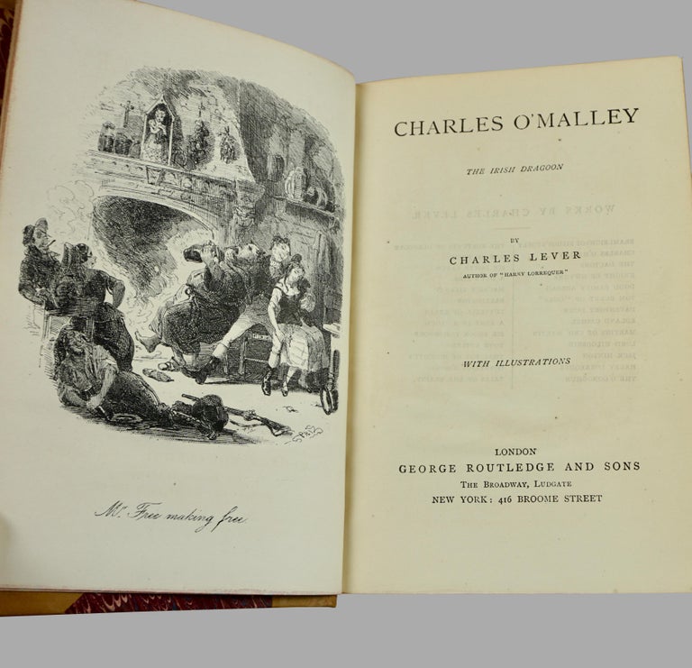 The Works of Lord Lever in 26 Leatherbound Volumes with Marbleized ...