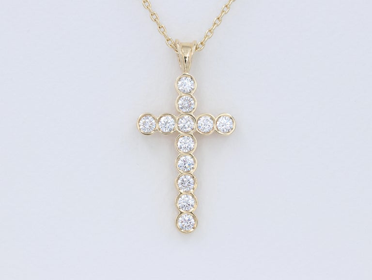 Theo Fennell Large Diamond and 18 Karat Yellow Large Gold Cross For ...