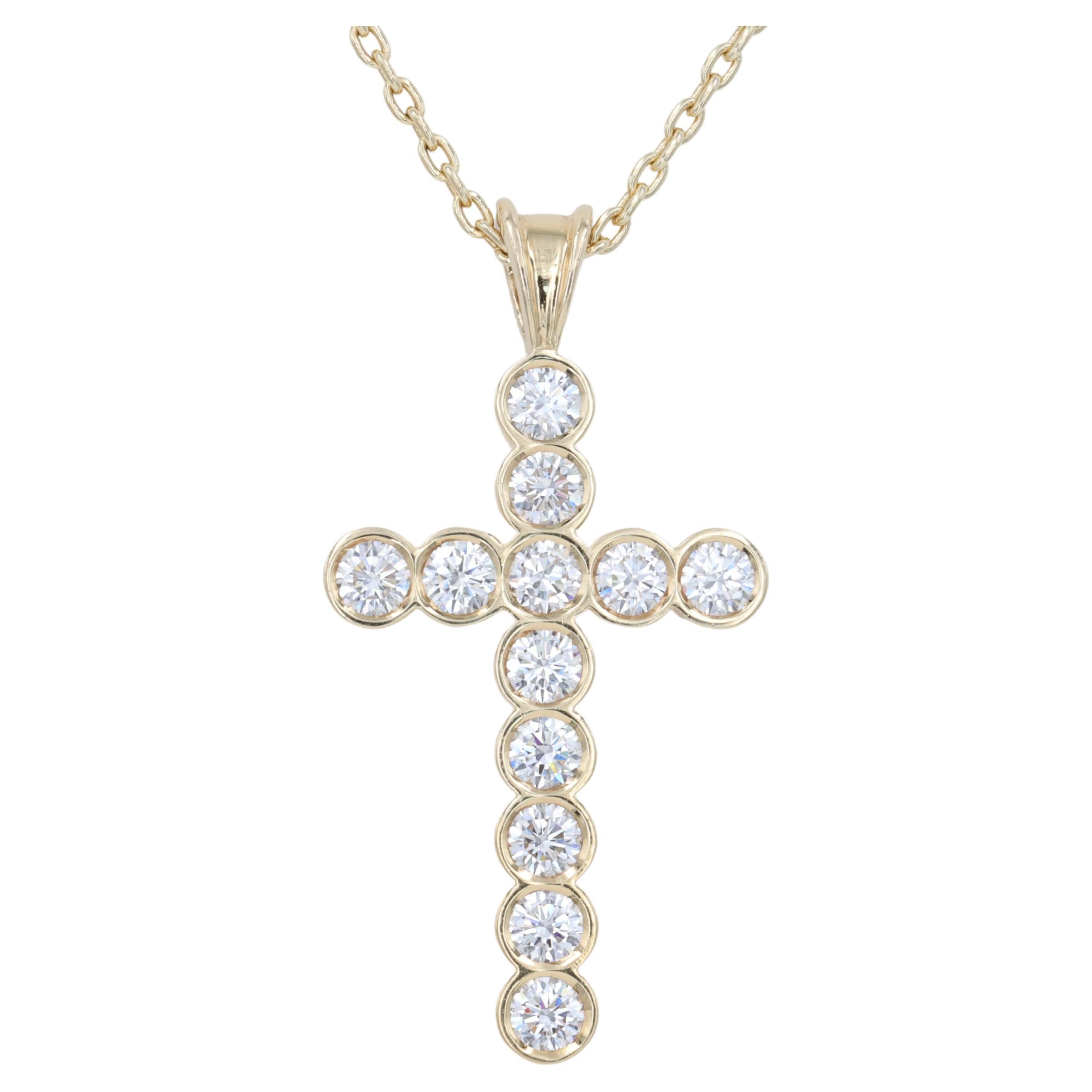 Theo Fennell Diamond Cross 18 Carat Gold Pendant and Chain For Sale at ...