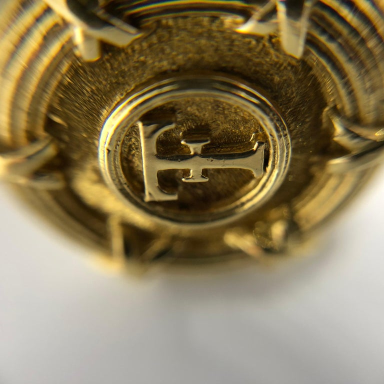 Theo Fennell Gold Millenium Monogram Disc Earrings 200 For Sale at 1stDibs