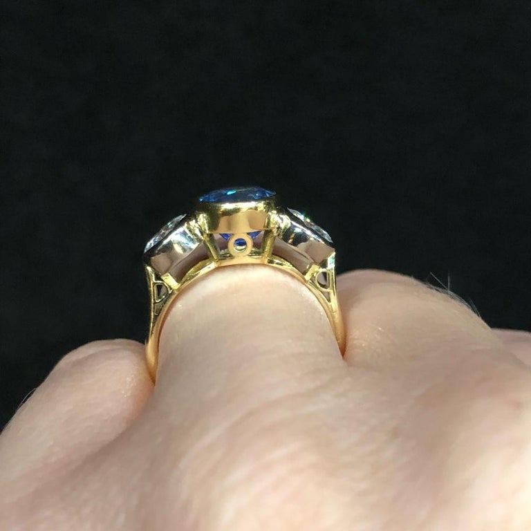 Theo Fennell Sapphire Diamond Gold Trilogy Ring For Sale at 1stDibs