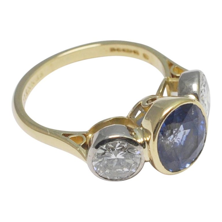 Theo Fennell Sapphire Diamond Gold Trilogy Ring For Sale at 1stDibs
