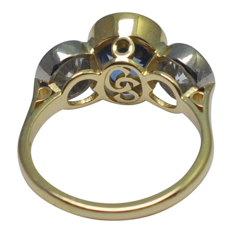 Theo Fennell Sapphire Diamond Gold Trilogy Ring For Sale at 1stDibs