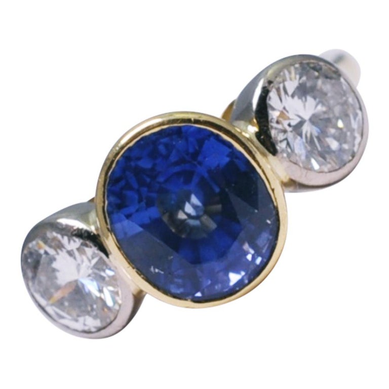 Theo Fennell Sapphire Diamond Gold Trilogy Ring For Sale at 1stDibs