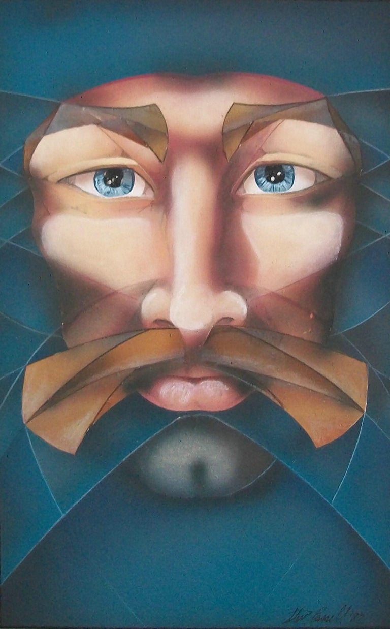 THEO RUSSELL - Cubist Airbrush Portrait Painting - Signed - Canada ...
