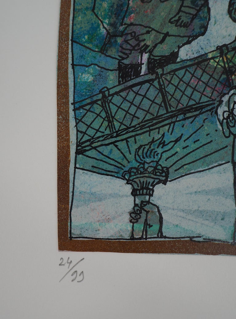 Théo Tobiasse - Light of Liberty - Original Handsigned Lithograph at 1stDibs