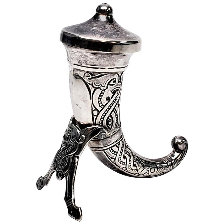 Theodor Olsens Eftf Norway Sterling Silver Viking Horn Pepper Shaker at ...