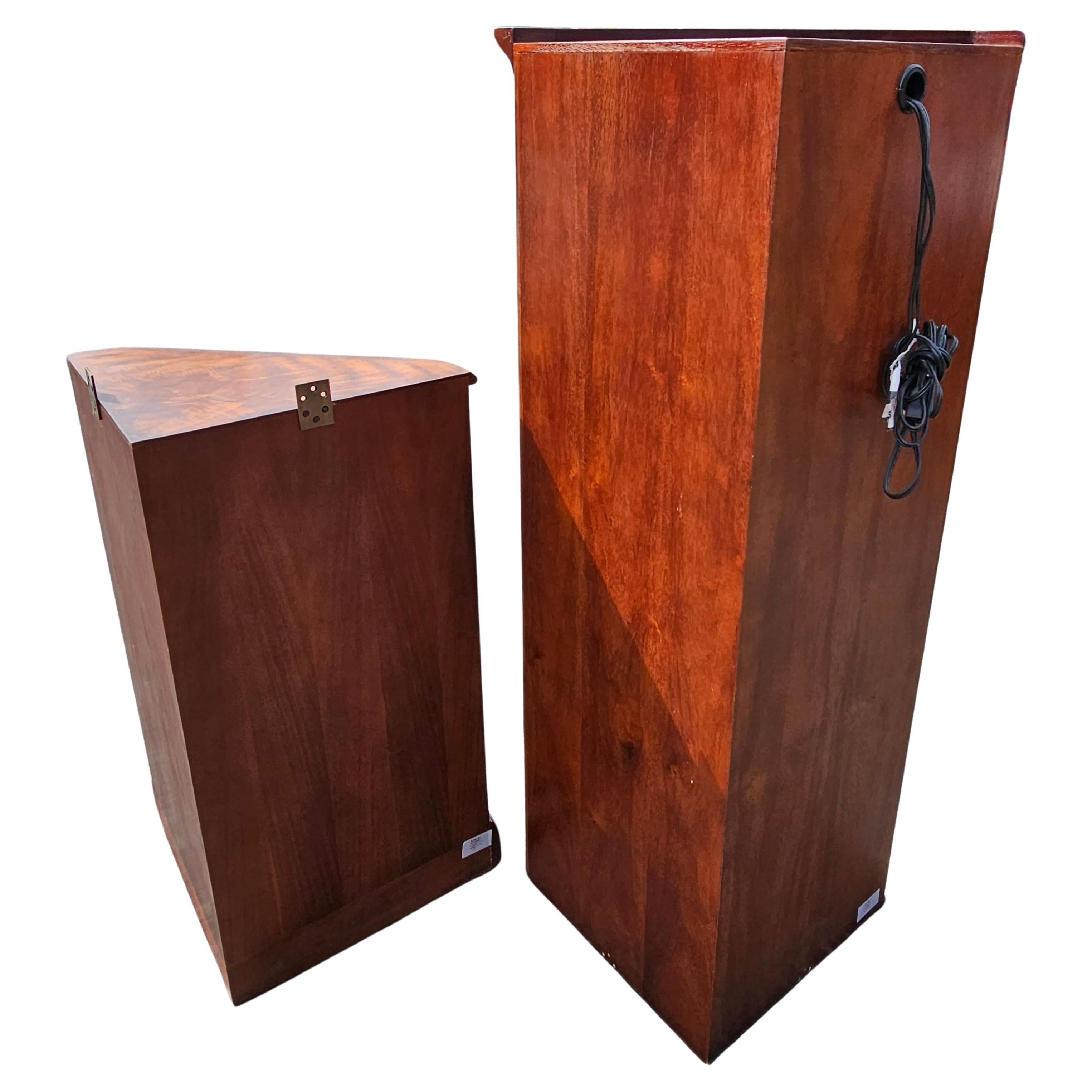Theodore Alexander A Corner Flame Mahogany Two-Part Cabinet For Sale at ...