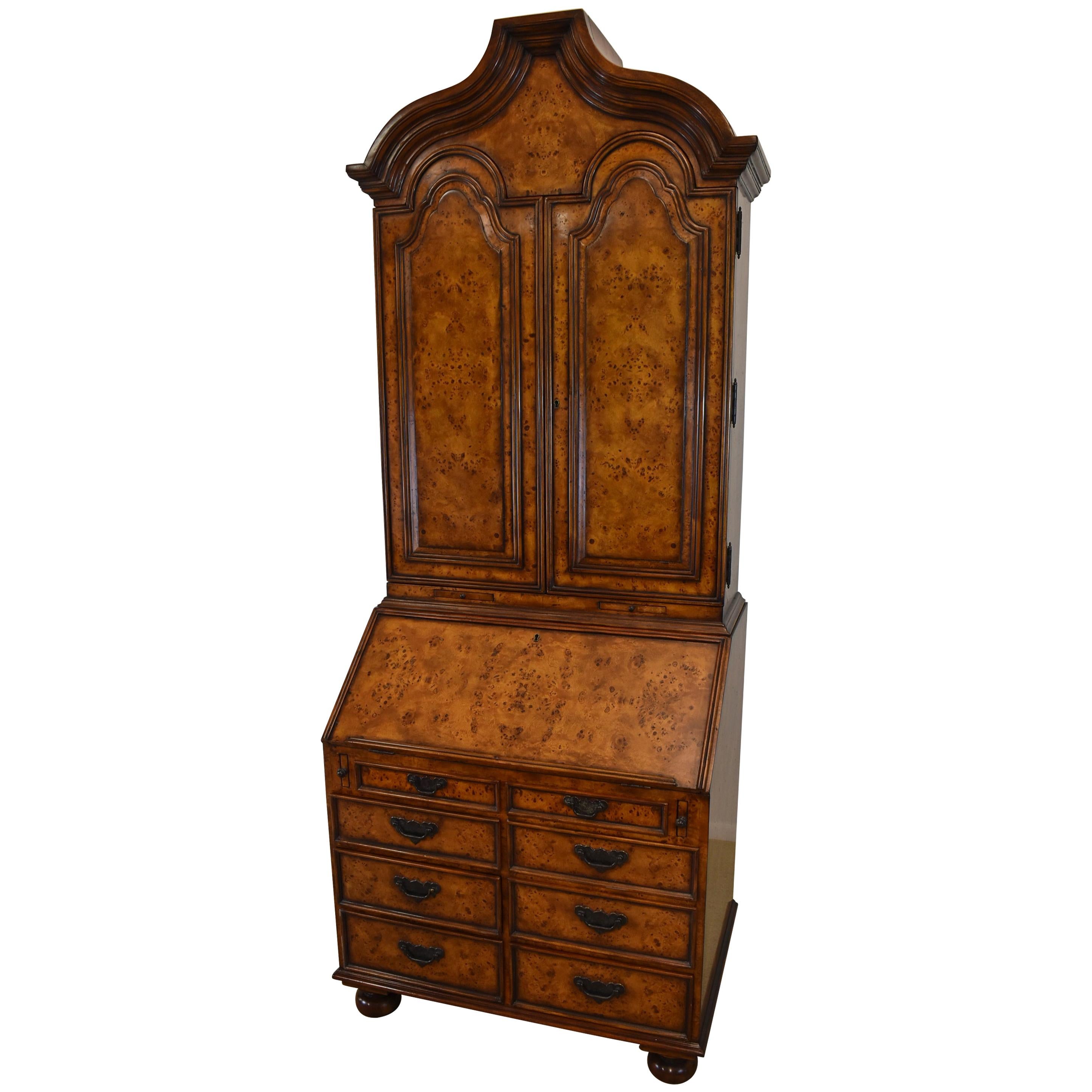 Mid-Century Modern Burl Wood Desk by Sligh Furniture at 1stDibs