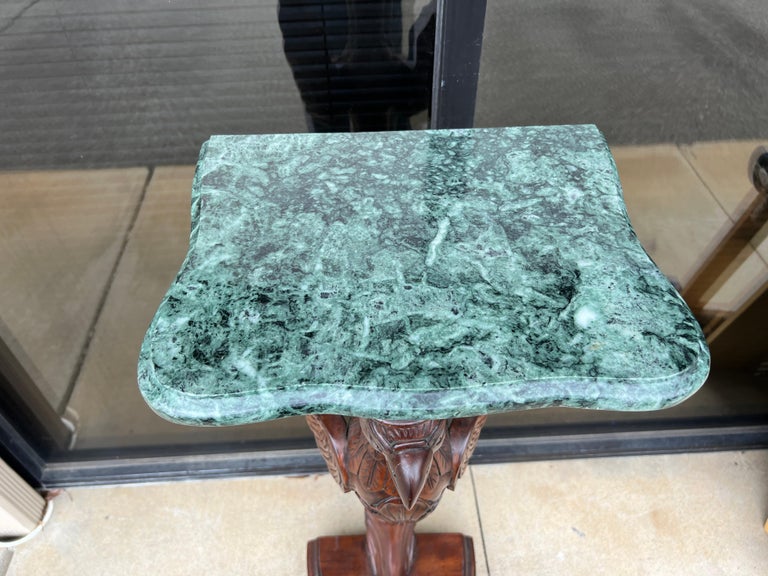 Theodore Alexander Carved Eagle Empire Marble Top Pedestals / Tables ...