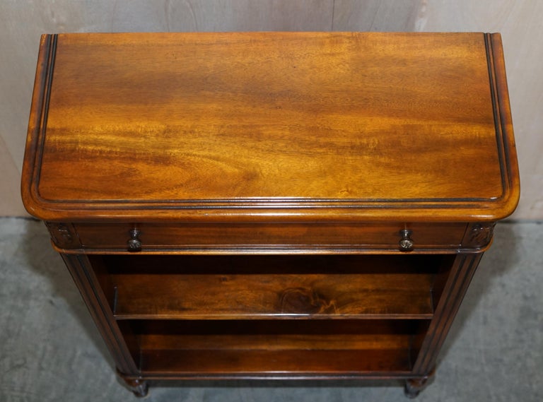 Theodore Alexander Dwarf Open Bookcase with Brown Leather Side Panels ...