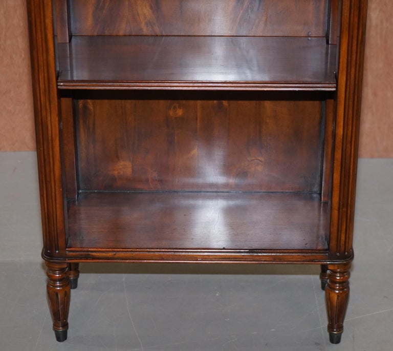 Theodore Alexander Dwarf Open Bookcase with Single Drawers Leather Clad ...