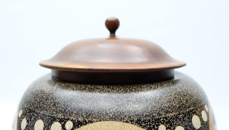 Theodore Alexander Flower and Dots Design Ceramic Vase For Sale at 1stDibs