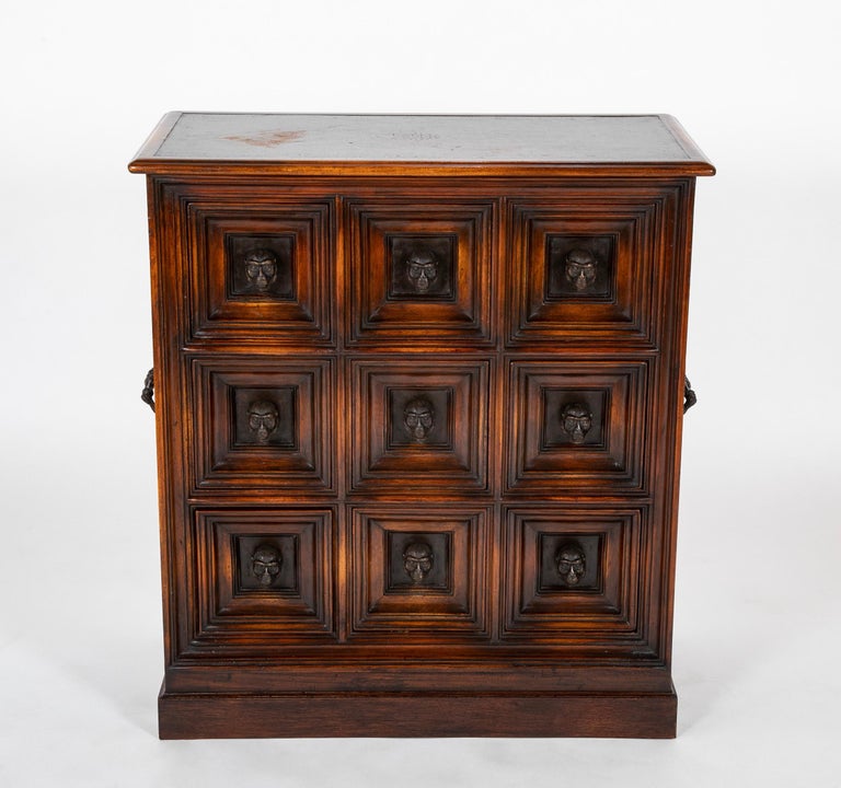 Theodore Alexander Humorous Chest of Nine Drawers with Bronze Monkey Head Pulls For Sale at 1stDibs