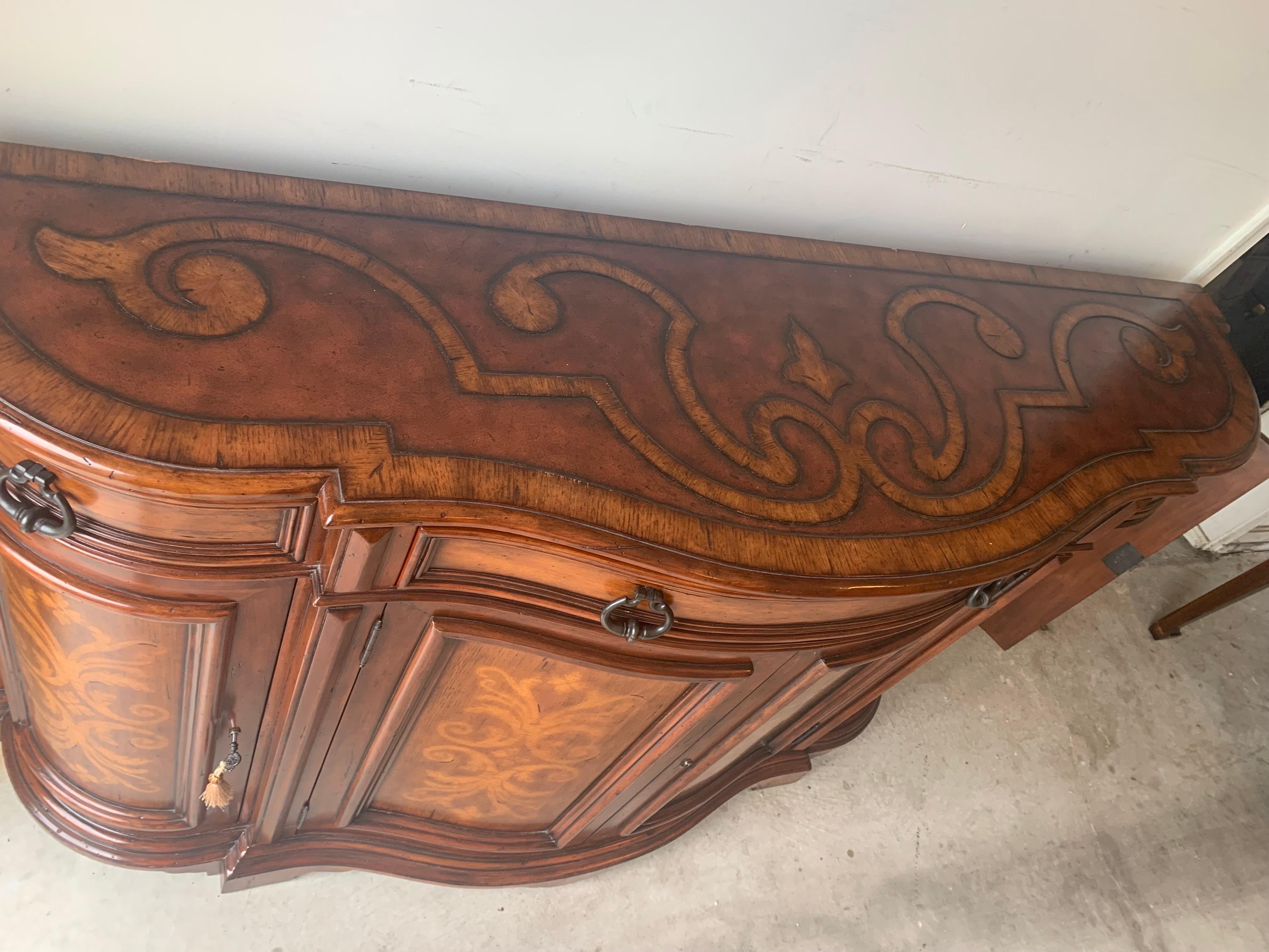 Theodore Alexander Leather Top Buffet at 1stDibs