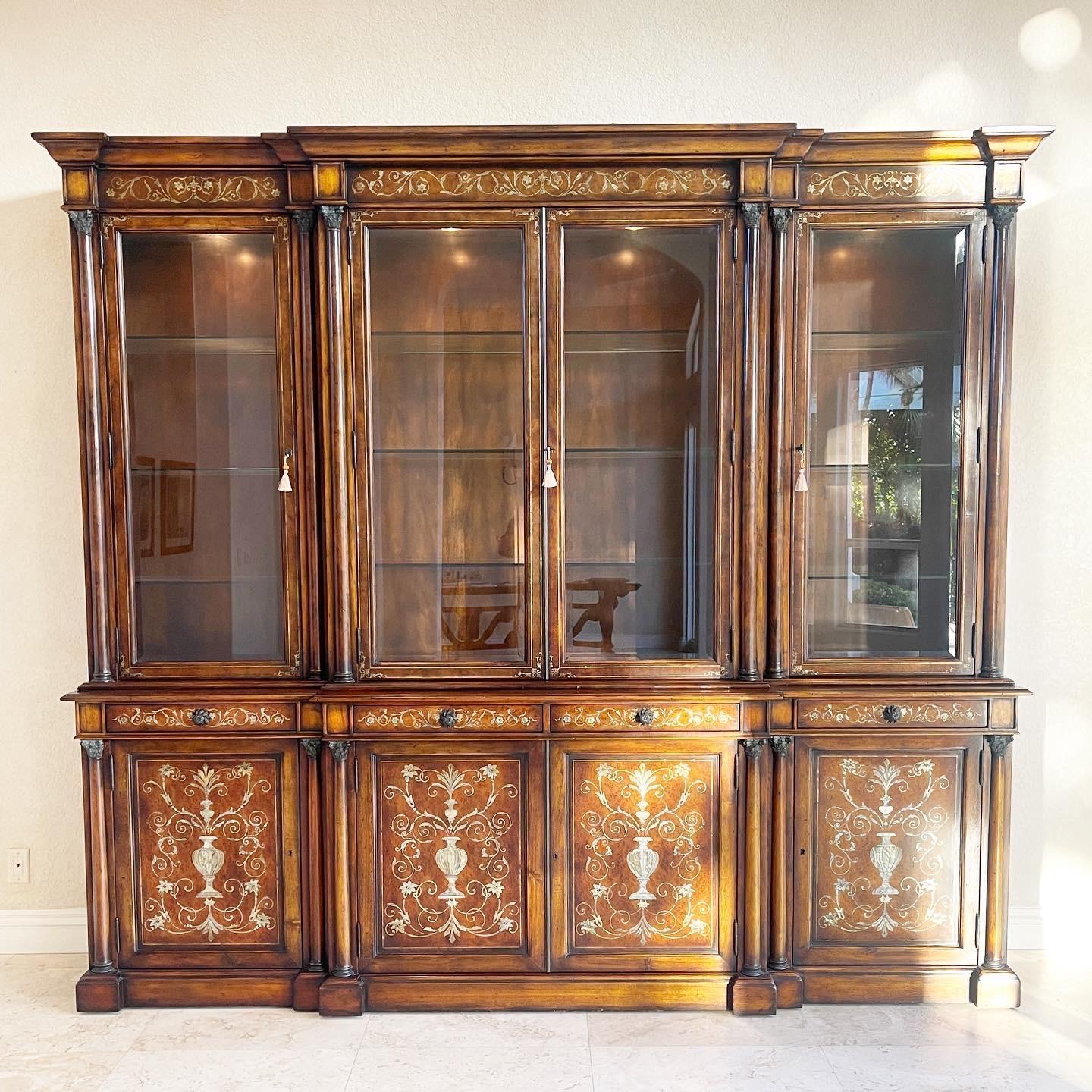 Theodore Alexander Mahogany with Mother of Pearl Inlay China Cabinet at ...