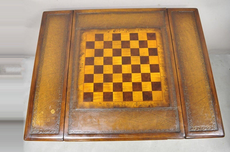 Theodore Alexander Spiral Turned Legs Leather Top Jacobean Style Game ...