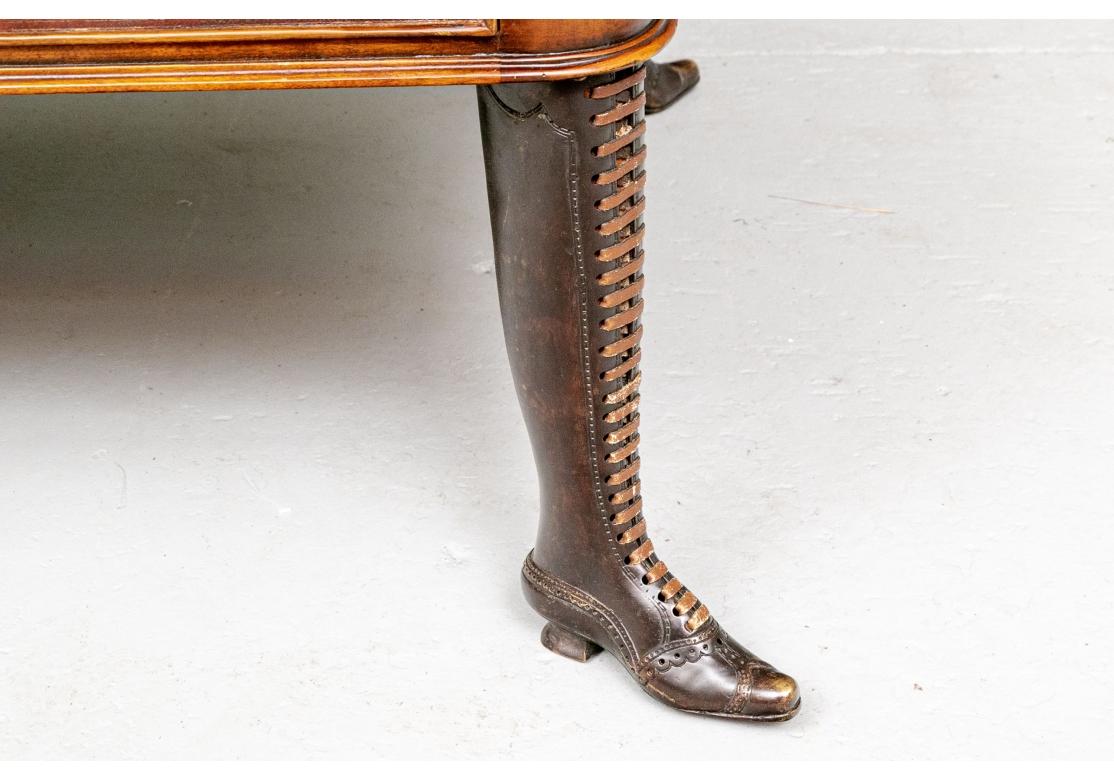 Theodore Alexander Tooled Leather Top Cocktail Table With Boot Form ...