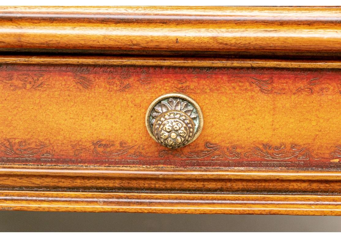 Theodore Alexander Tooled Leather Top Cocktail Table With Boot Form ...