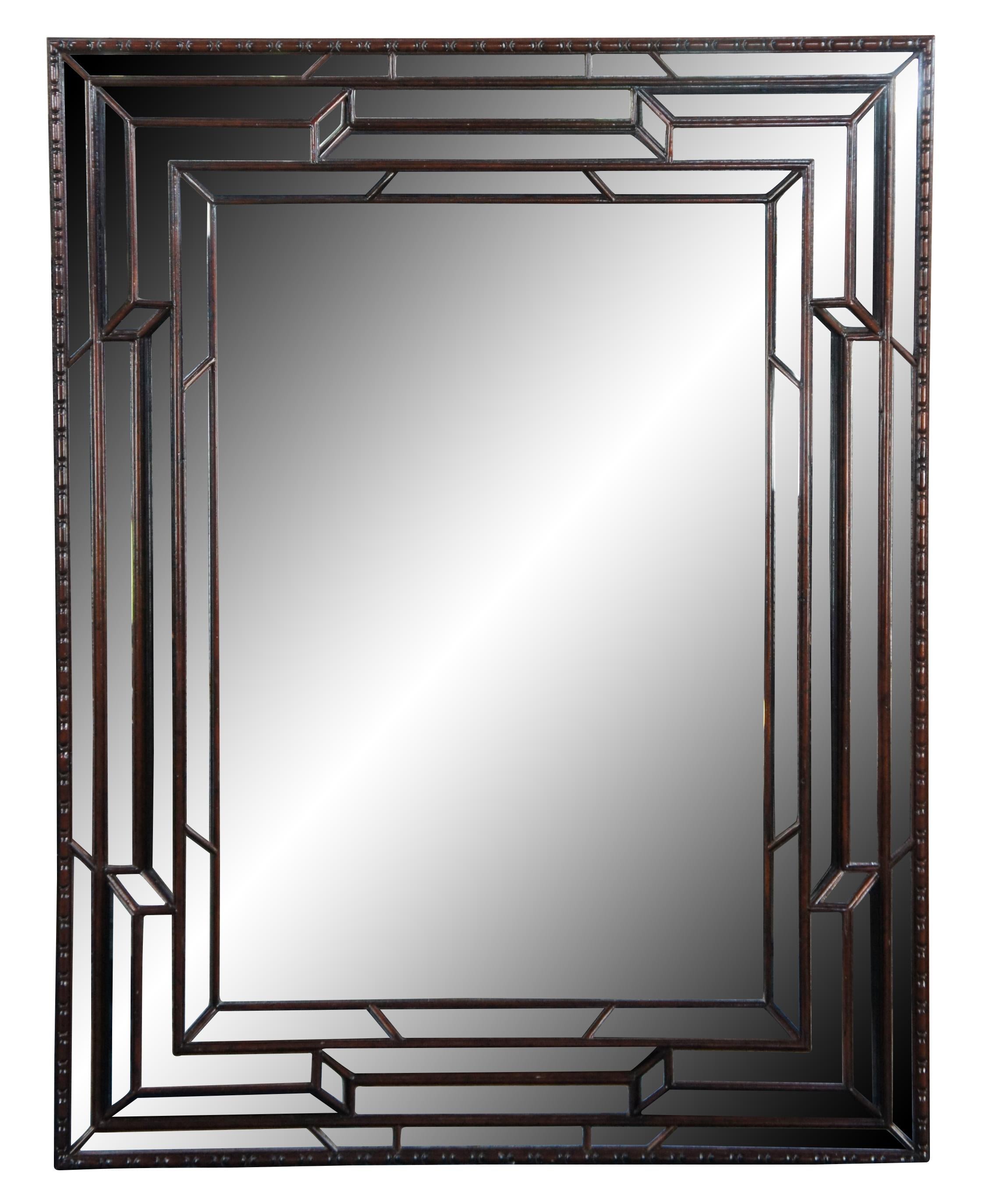 Theodore Alexander Venetian Art Deco Geometric Mahogany Pavlovsk Mirror ...