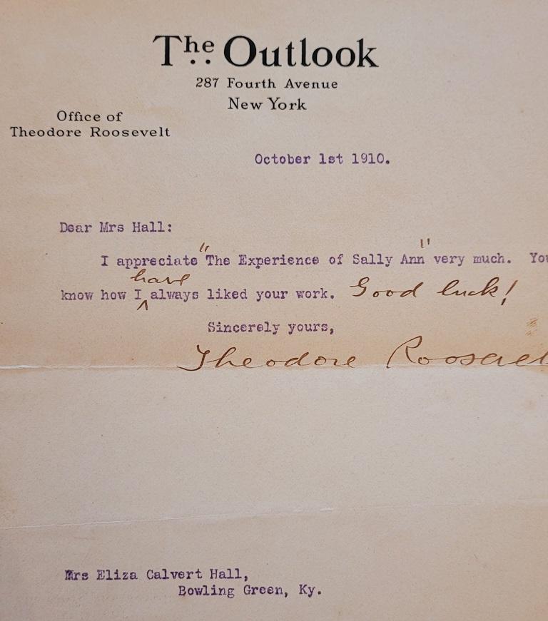 Theodore Roosevelt Letter from October 1910 at 1stDibs