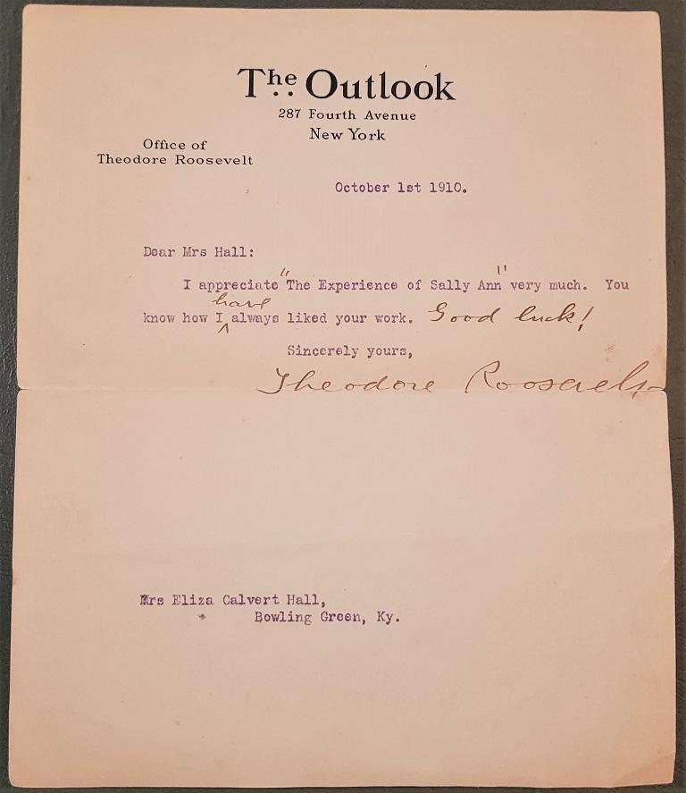 Theodore Roosevelt Letter from October 1910 at 1stDibs