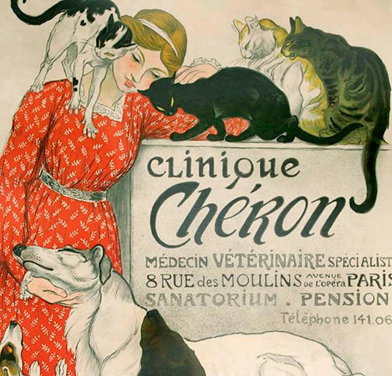 CLINIQUE CHÉRON, Lithographie, übergroßes Werbeplakat „58“ im Angebot ...