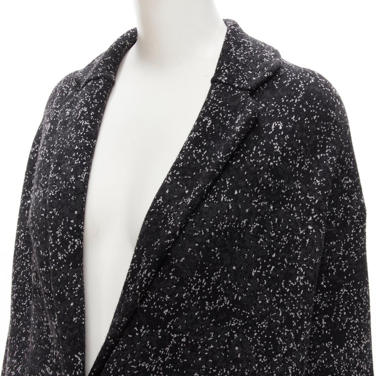 THEORY black grey speckle wool blend knitted robe coat S For Sale at ...