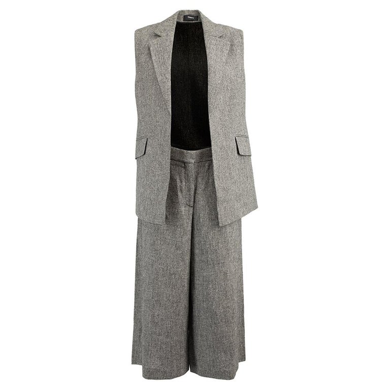 Theory Women's Grey Culottes and Waistcoat Set For Sale at 1stDibs