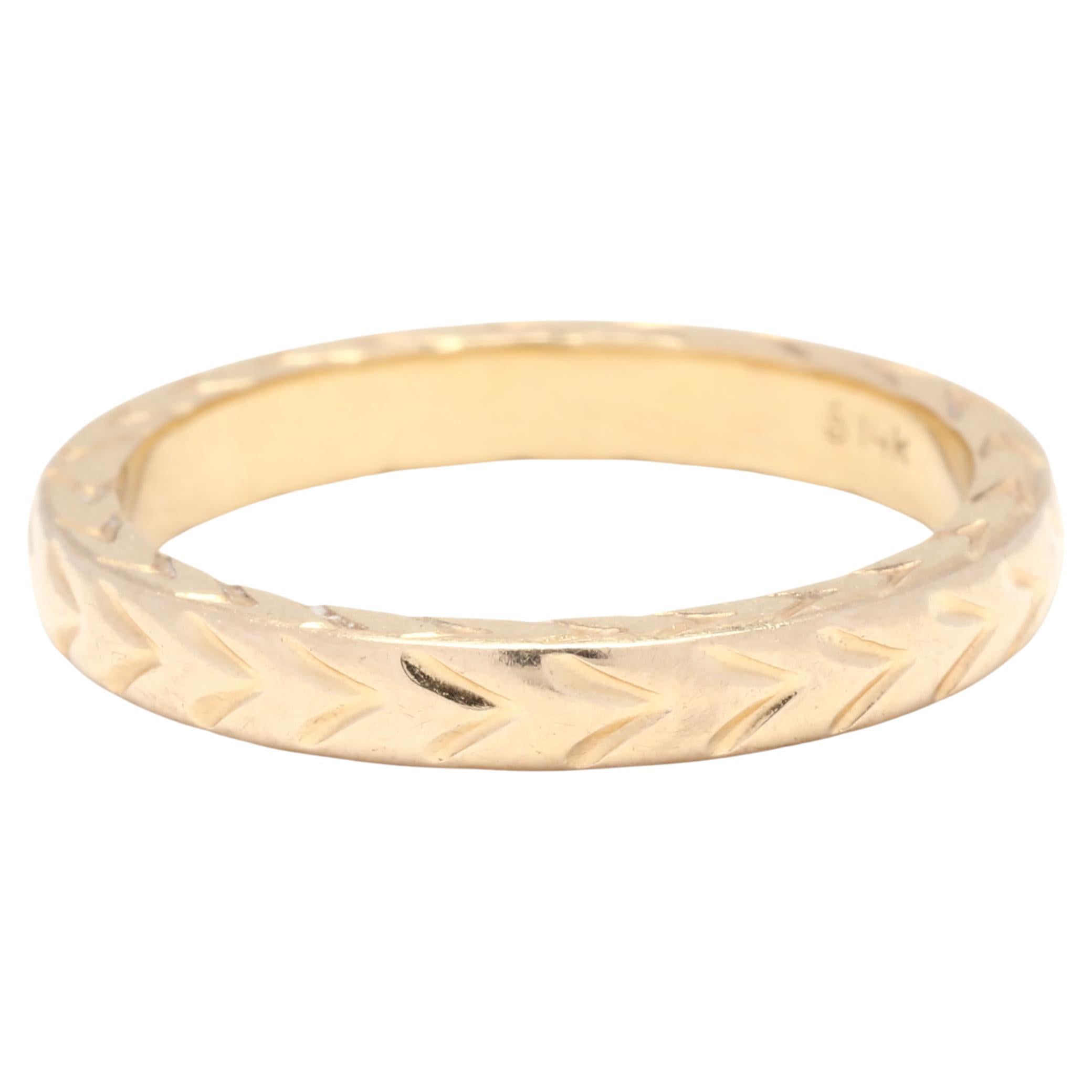 14k Solid Yellow Gold Brushed Finish Rounded Thick Gold Band Ring at 1stDibs | mignon faget ...