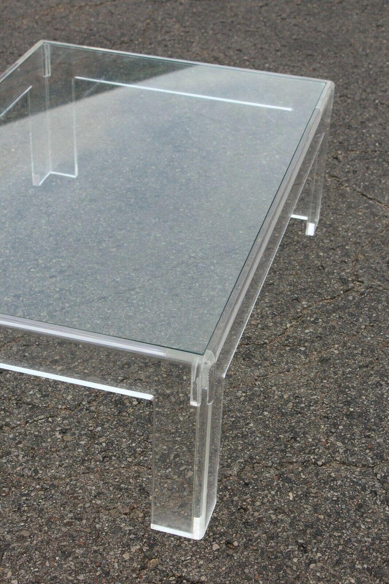 Thick Lucite Coffee Table With a Rectangular Form after Charles Hollis ...