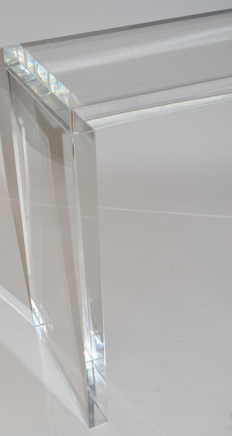 Thick Slab Lucite Console Table at 1stDibs