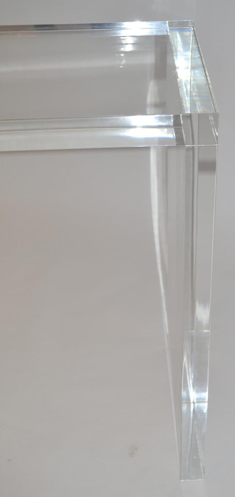Thick Slab Lucite Console Table at 1stDibs
