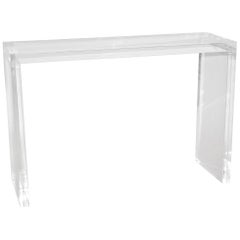 Thick Slab Lucite Console Table at 1stDibs