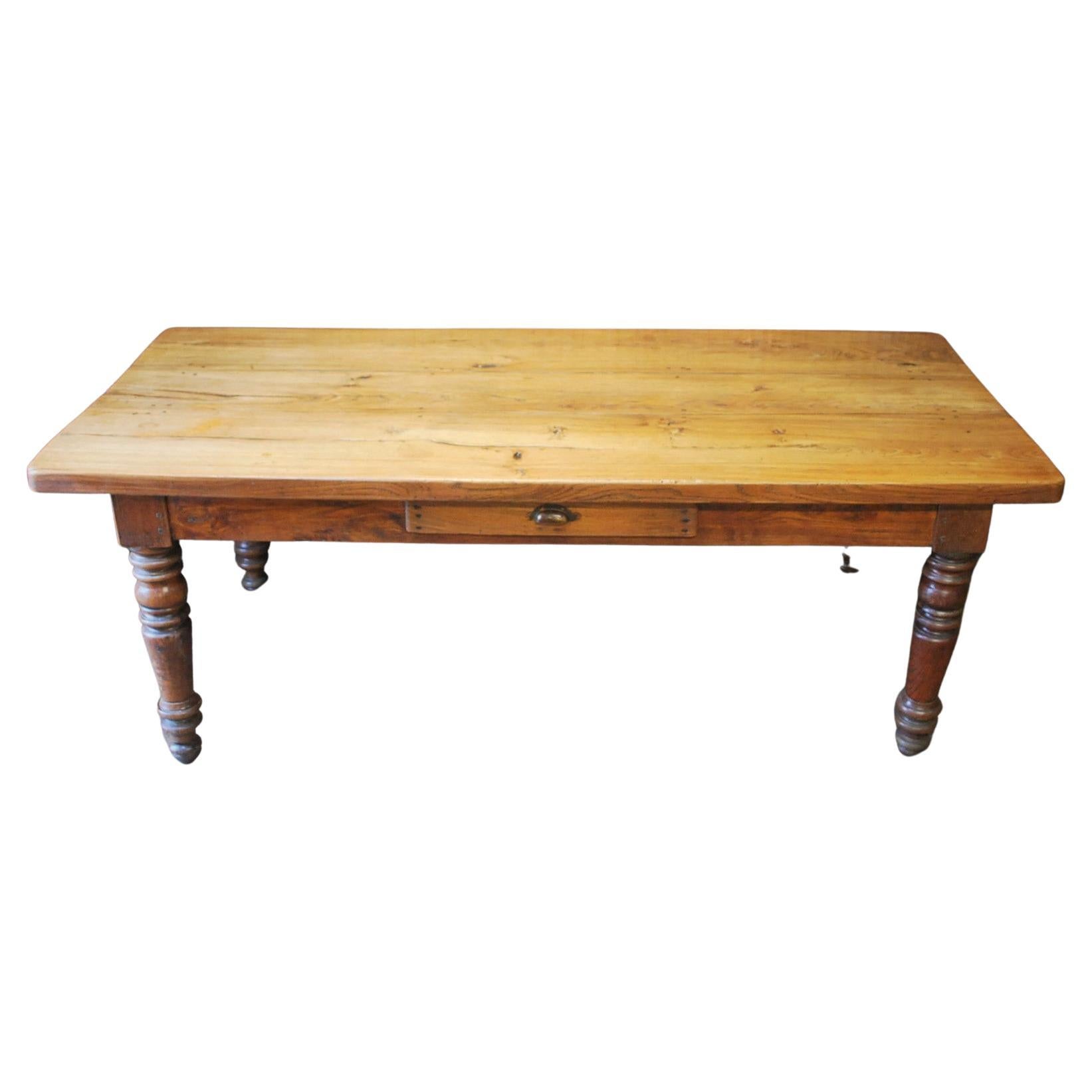 Farmhouse Table Elm Long For Sale at 1stDibs
